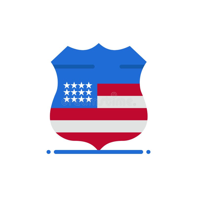 Shield, Sign, Usa, Security Flat Color Icon. Vector Icon Banner ...