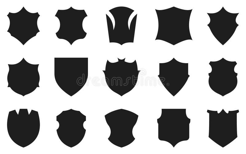 Shield Silhouette Icon Set and Shield Silhouette, Shield Icon, Shield ...