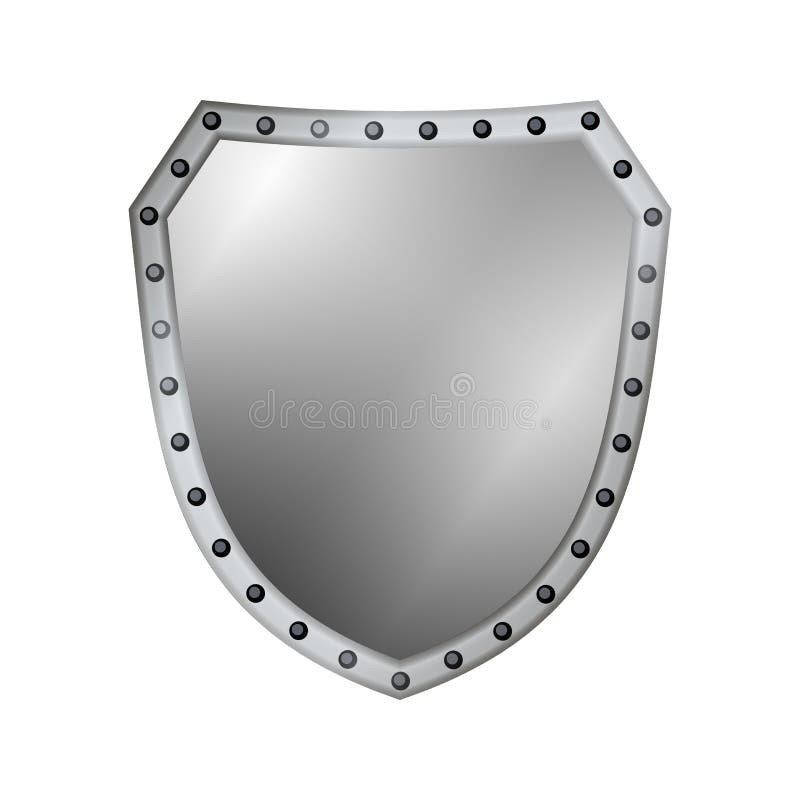 Shield Silver Gray Icon Shape Emblem Stock Vector - Illustration of ...
