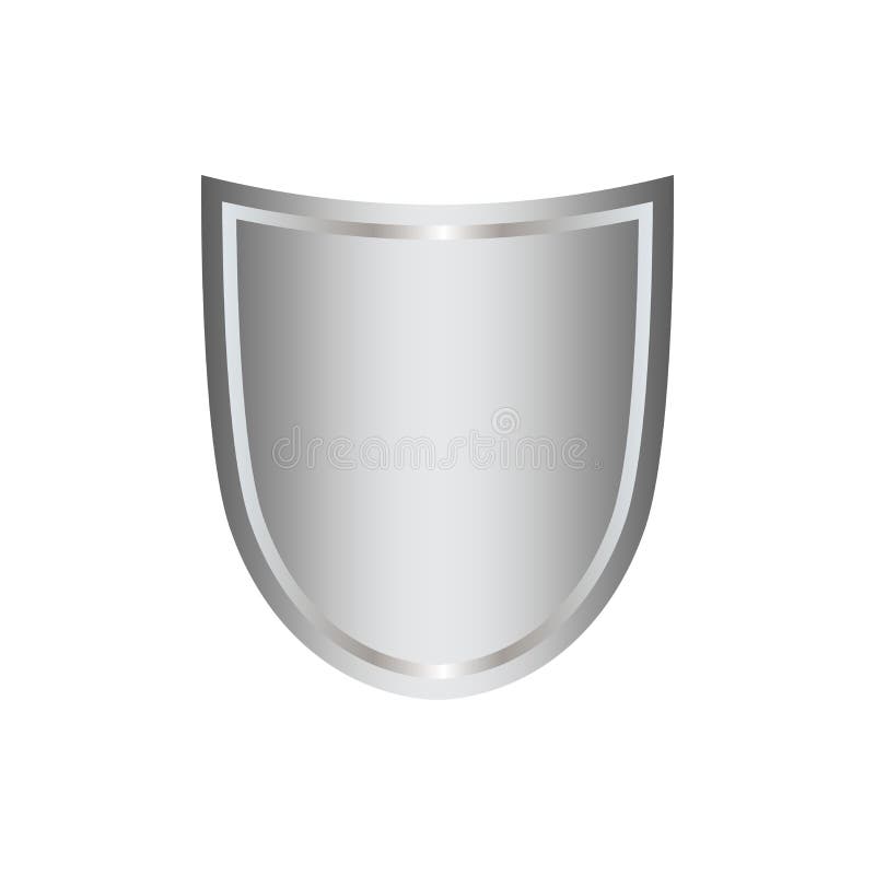 Shield Silver Gray Icon Shape Emblem Stock Vector - Illustration of ...