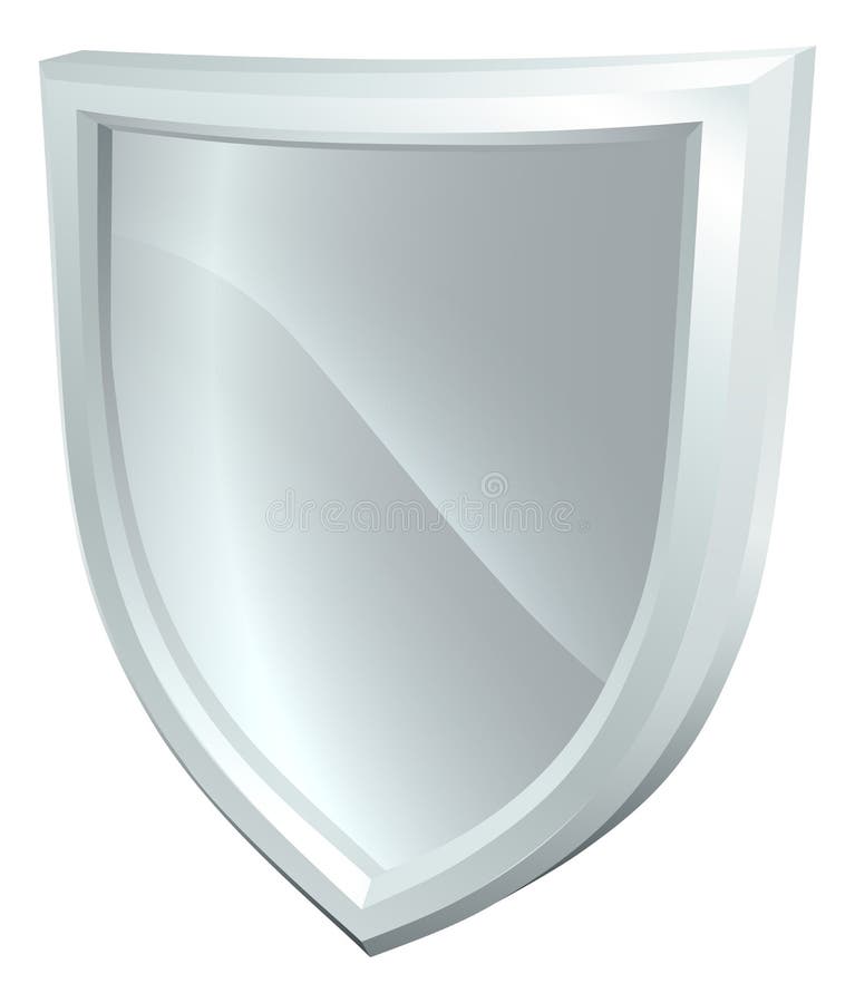 Shield Silver Badge Chrome Metallic Emblem Stock Vector - Illustration ...