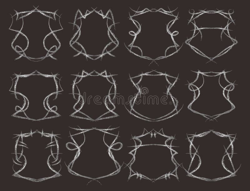 Shield sketch set stock vector. Illustration of emblem - 28567762