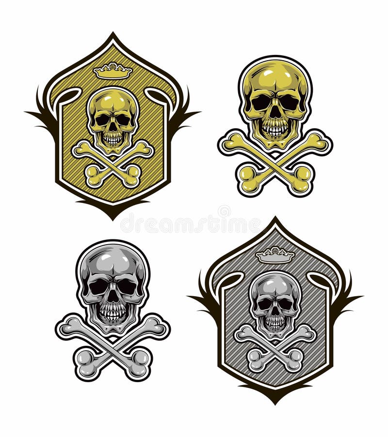 Shield with Skull and Bones Vector Eps8 Stock Vector - Illustration of ...