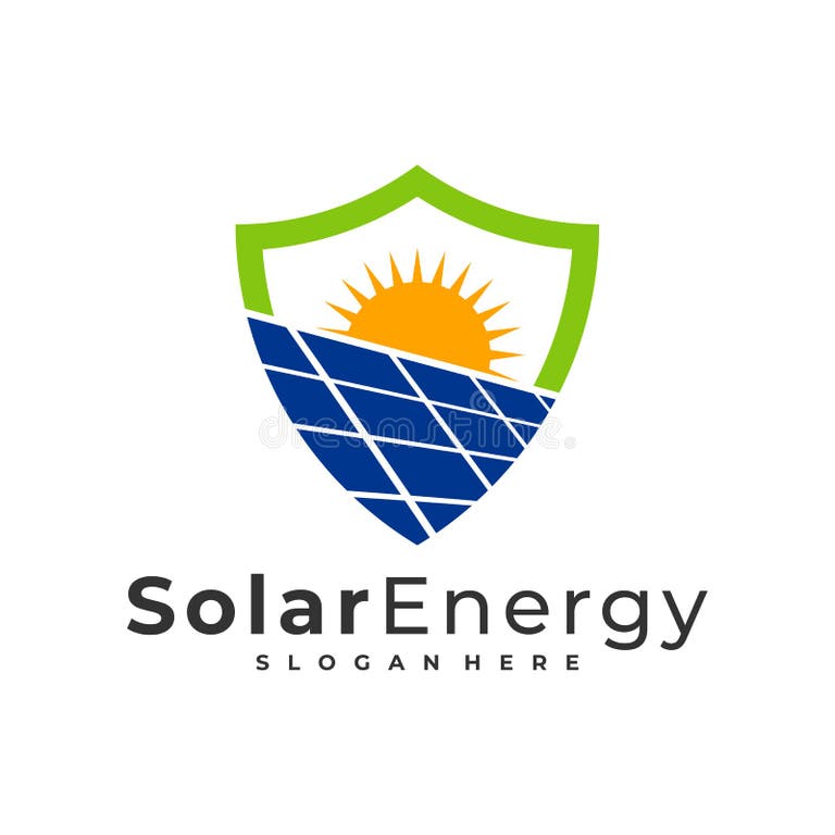 Shield Solar Logo Vector Template, Creative Sun Energy Logo Design ...