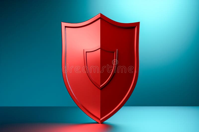 Shield on Solid Color Studio Background Representing Protection and ...