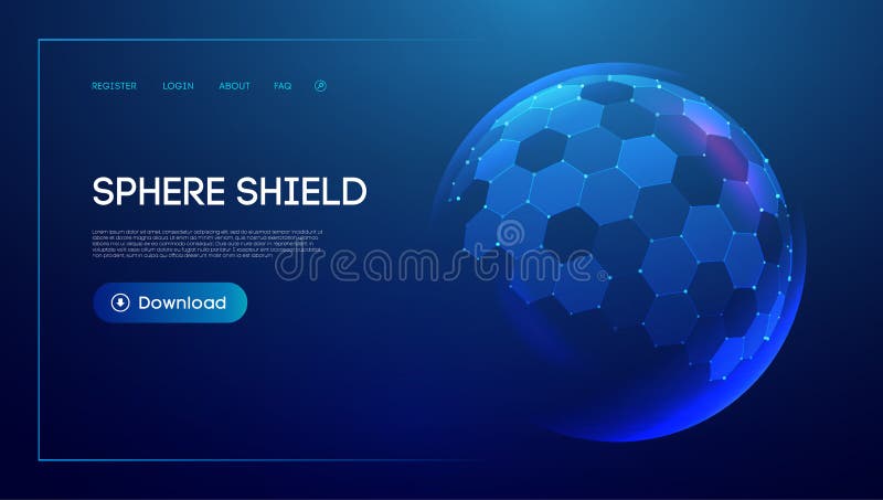 Sphere Shield Hexagon Protect 3D Background Technology Dome Ball Tech ...