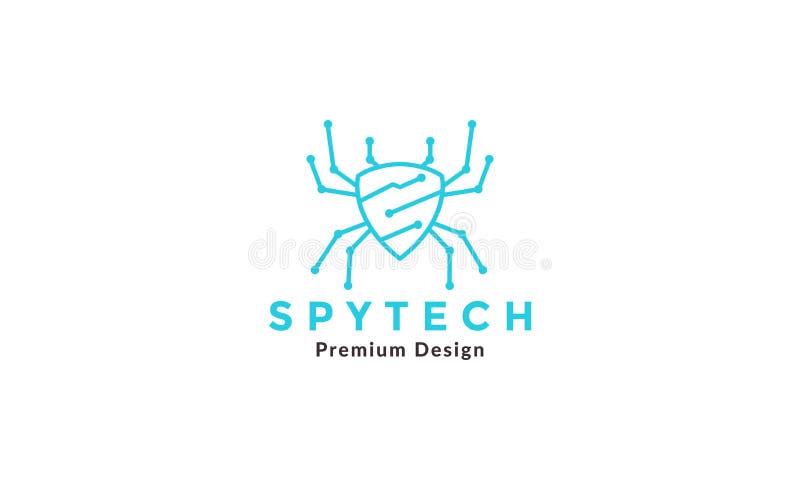 Shield with Spider Technology Connect Logo Vector Symbol Icon ...