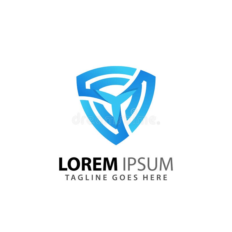 Shield Spinning Emblem Logos Design Vector Illustration Template ...