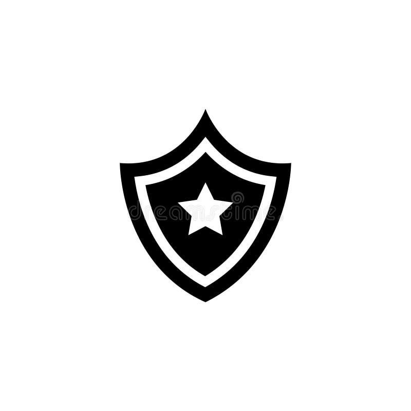 Shield Star Flat Vector Icon Stock Vector - Illustration of design ...