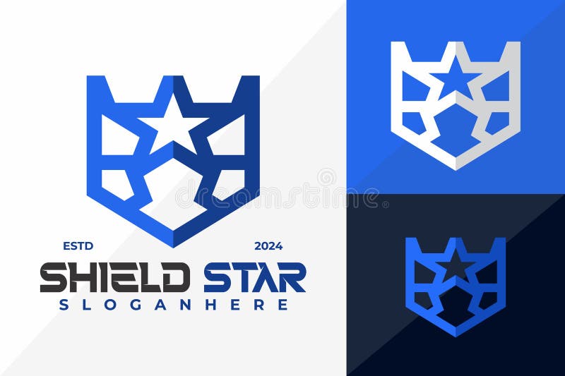 Shield Star Fortress Logo Design Vector Symbol Icon Illustration Stock ...