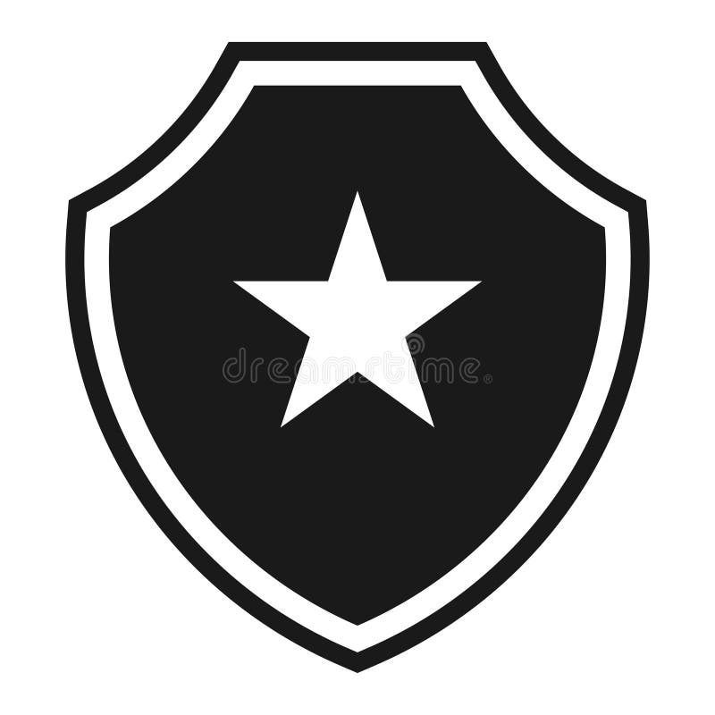 Shield and Star Icon Vector Stock Illustration - Illustration of star ...