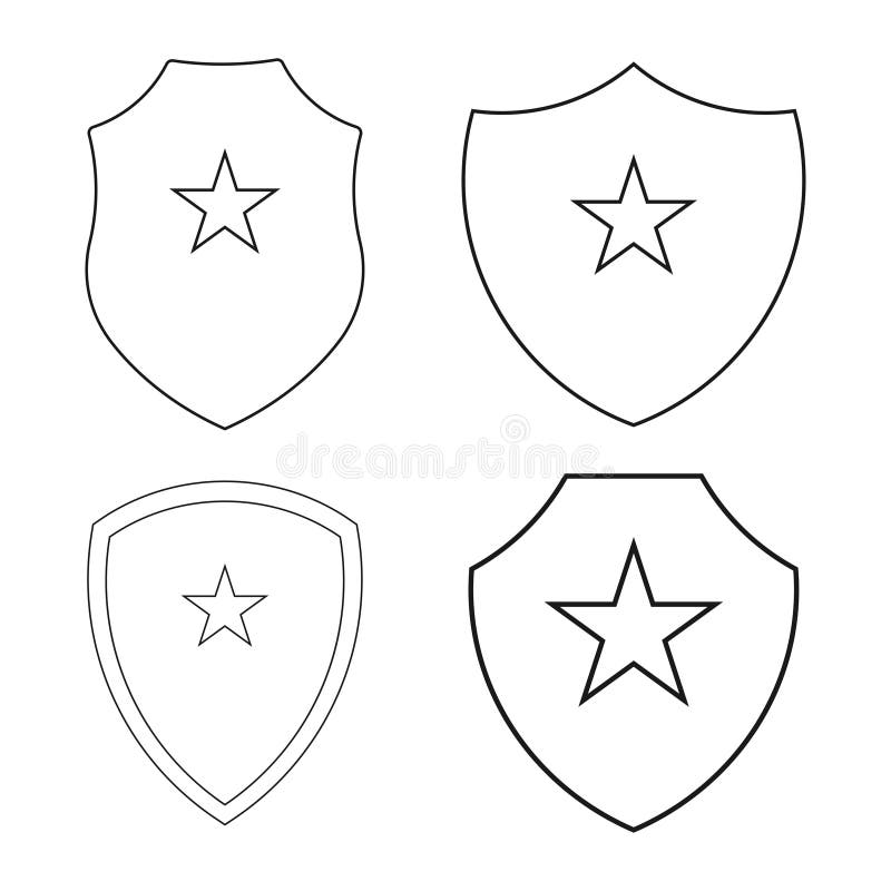 Shield and Star Icon Vector Stock Illustration - Illustration of shield ...