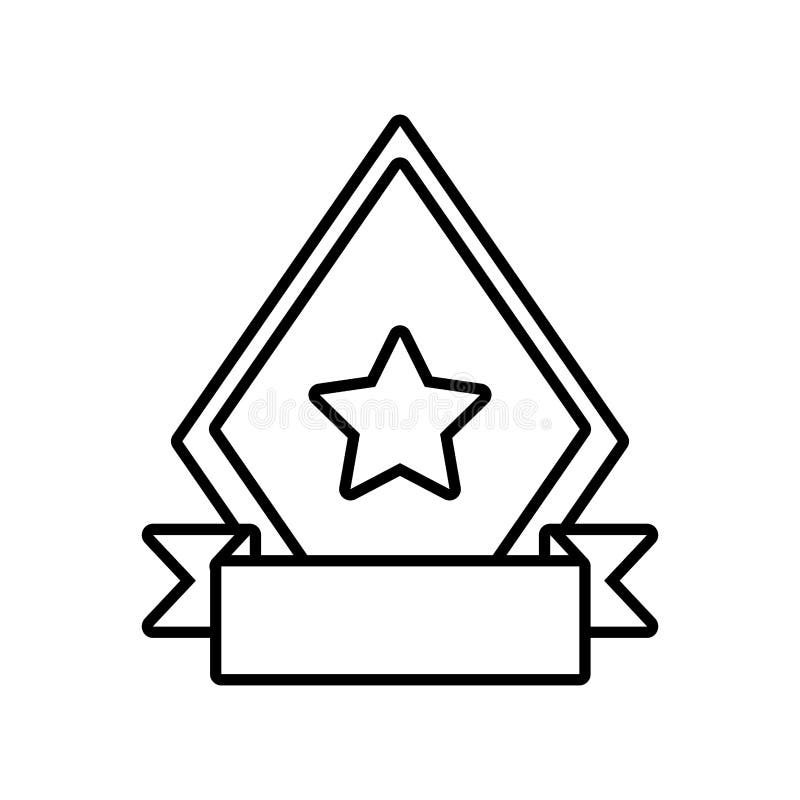 Shield Star Quality Badge Ribbon Outline Empty Stock Illustration ...