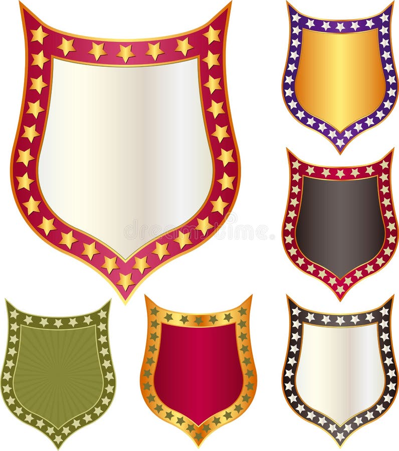Shield with stars stock vector. Illustration of laurel - 27021555