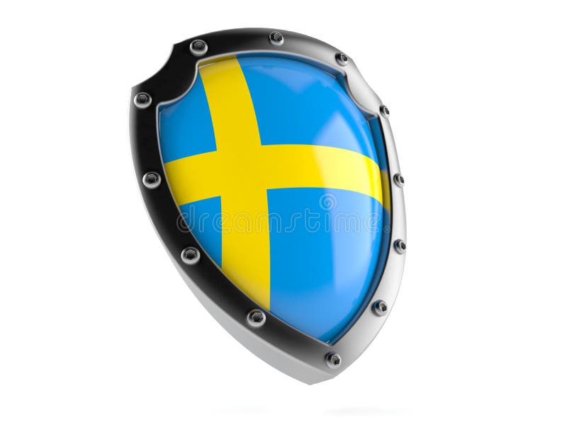 Shield with swedish flag stock illustration. Illustration of symbol ...