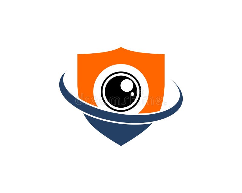 Shield and Swoosh with Eye Camera Inside Stock Vector - Illustration of ...
