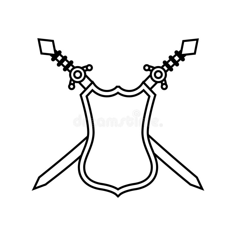 Shield and Sword Icon Vector. Shield Illustration Sign. Sword Symbol or ...