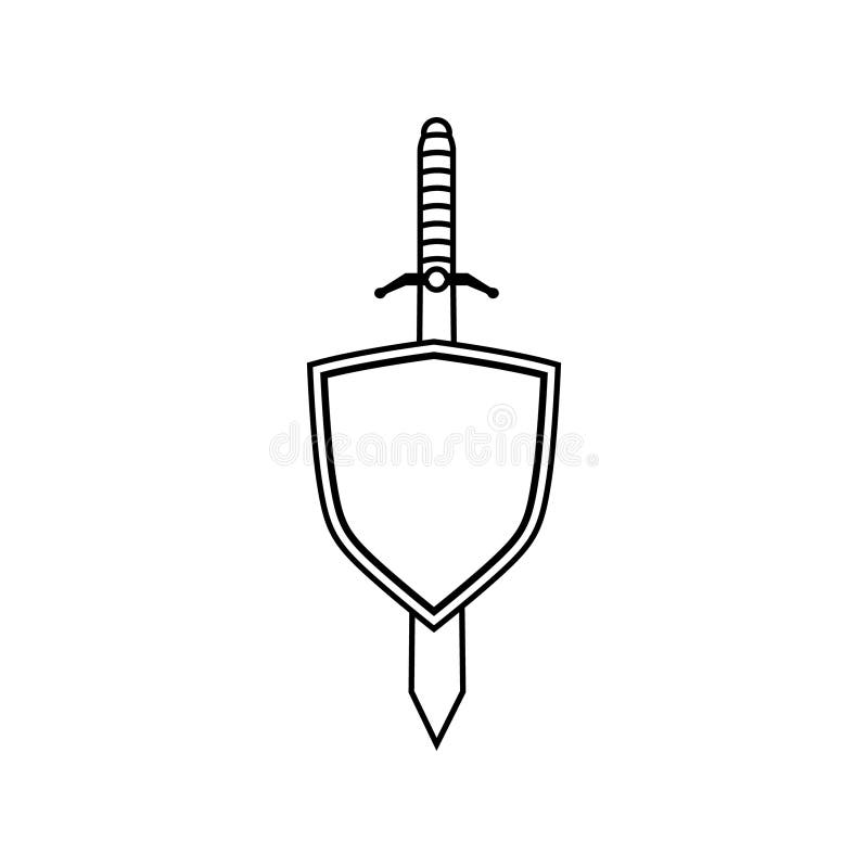 Shield and Sword Icon Vector. Shield Illustration Sign. Sword Symbol or ...