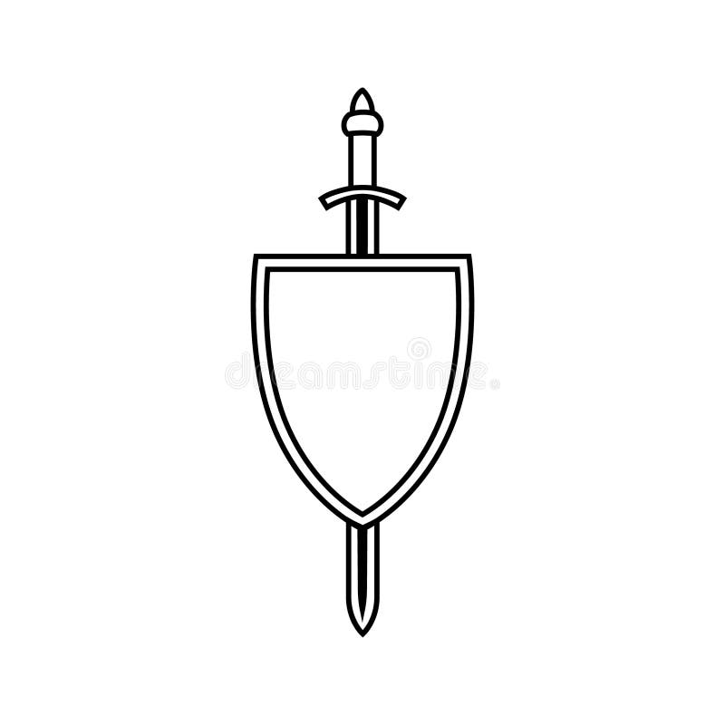 Shield and Sword Icon Vector. Shield Illustration Sign. Sword Symbol or ...