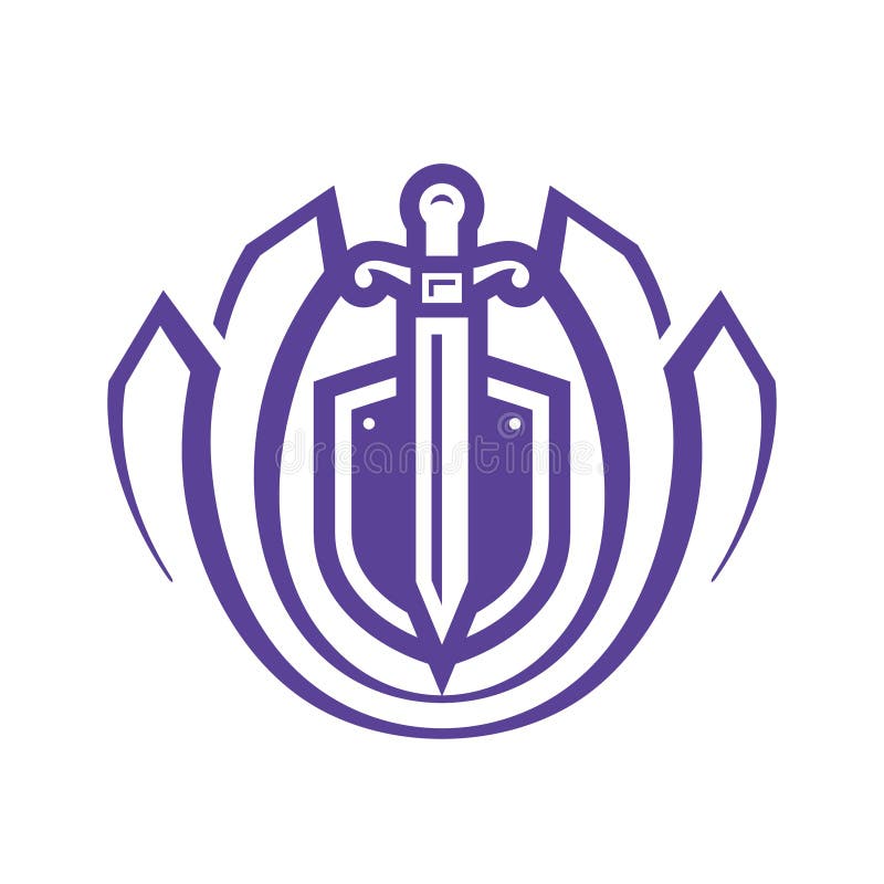 Shield and sword sign stock vector. Illustration of decoration - 121953577