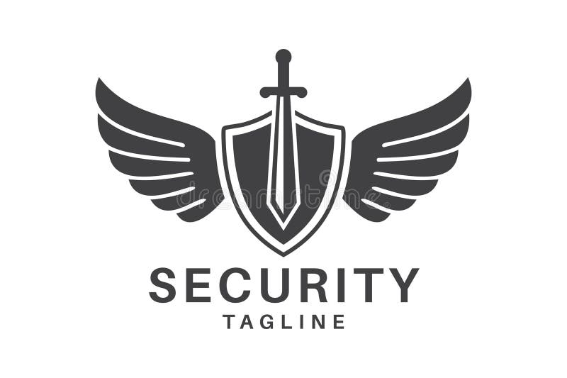 Shield, Sword, and Wings Emblem for Security Services Stock Vector - Illustration of power ...