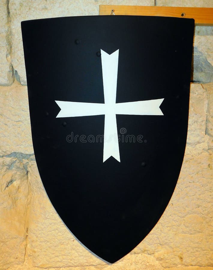 Shield with a Symbol of a Cross Stock Image - Image of casttle, cross ...