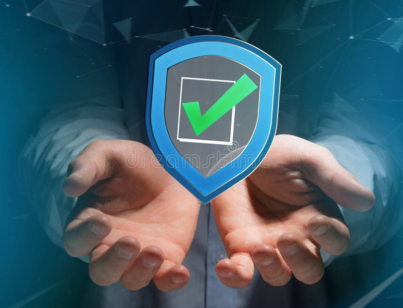 Shield Symbol Displayed on a Futuristic Interface - Security and Stock ...
