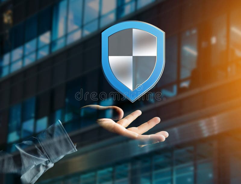 Shield Symbol Displayed on a Futuristic Interface - Security and Stock ...
