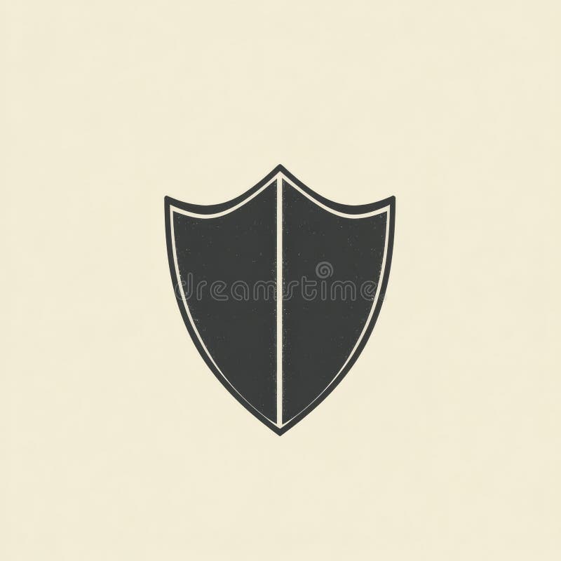 Shield Symbol Illustration with Minimal Design on a Plain Background ...