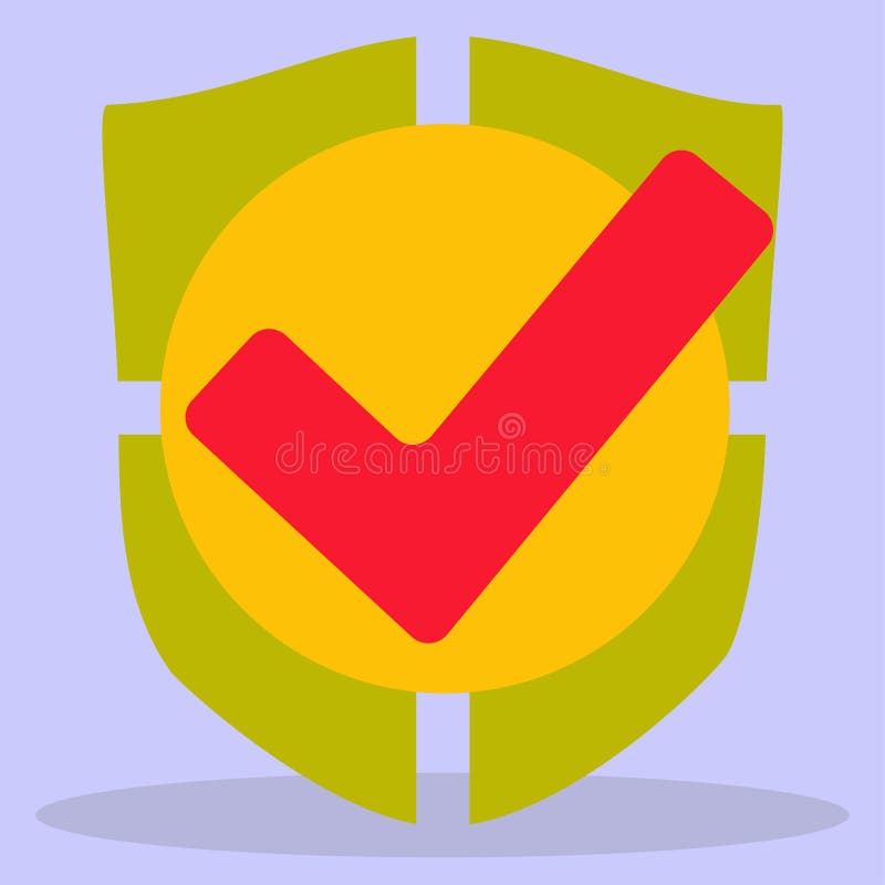 Shield is a Symbol of Protection, with a Red Check Mark. Stock Vector ...