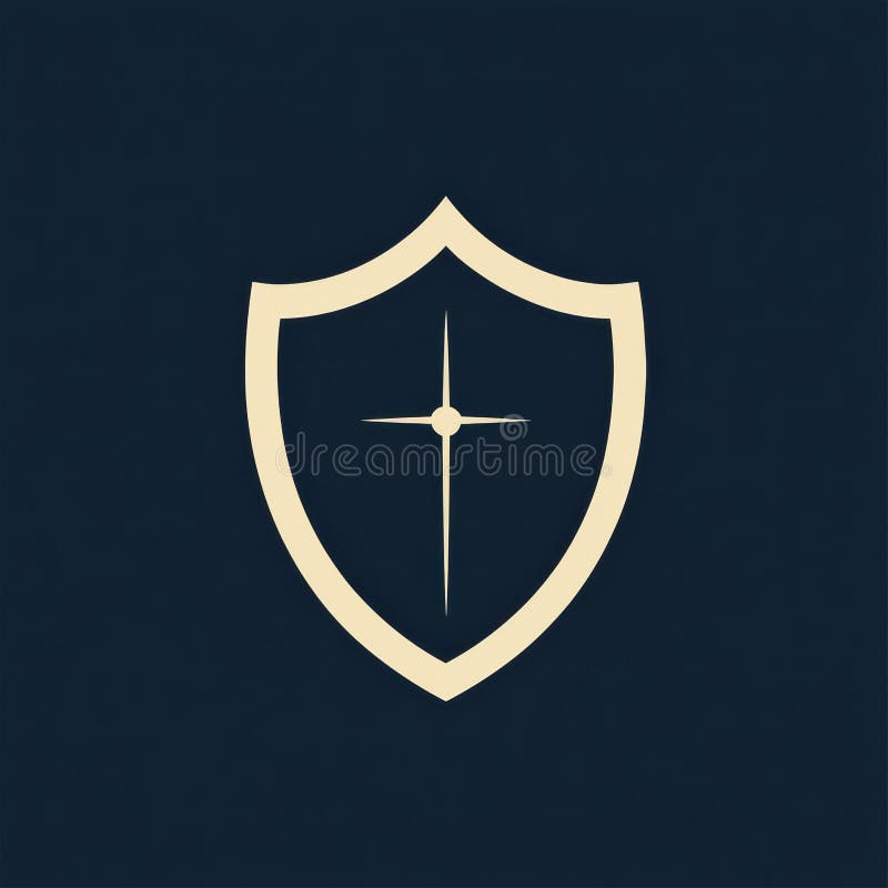 Shield Symbol Representing Protection and Security with a Star Insignia ...