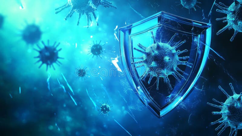 Shield Symbolizing Protection Against Viruses and Bacteria for Flu ...