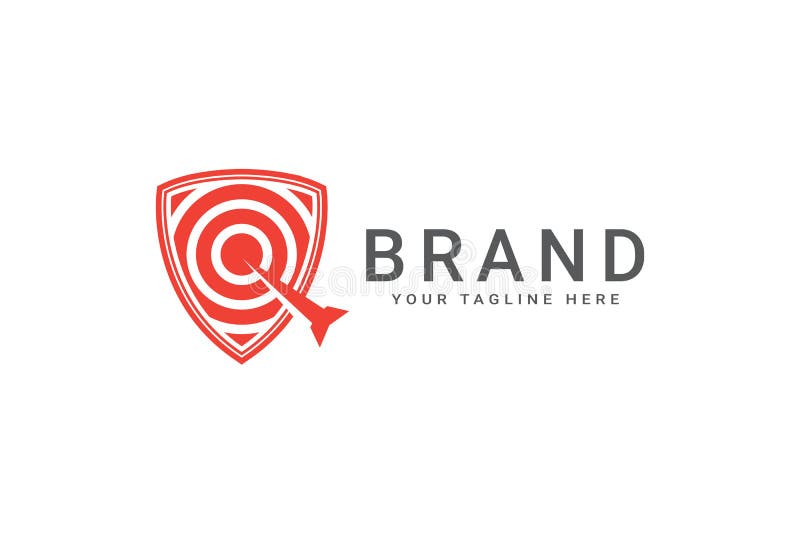 Elegant Shield Target Logo, Red Color, Unique Concept Design Vector ...