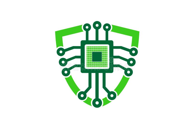 Shield Technology Logo Vector Design Illustration Stock Vector ...