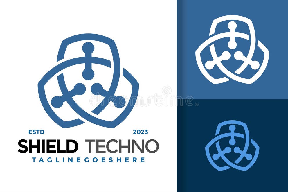 Shield Technology Logo Vector Icon Illustration Stock Vector ...
