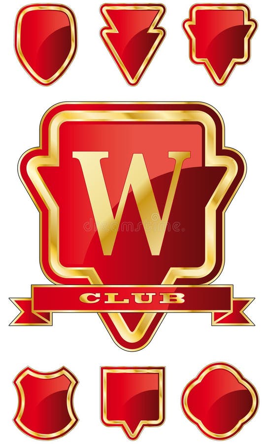 Shield Template C - Red Set Stock Vector - Illustration of banner ...