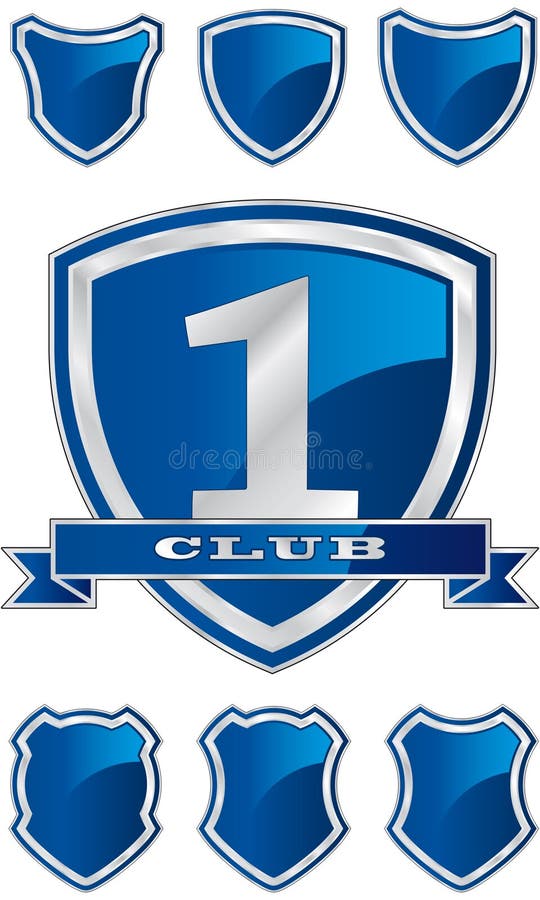 Blue shield crest stock vector. Illustration of coatofarms - 8359772