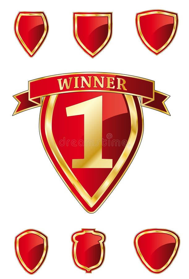 Shield Template C - Red Set Stock Vector - Illustration of banner ...