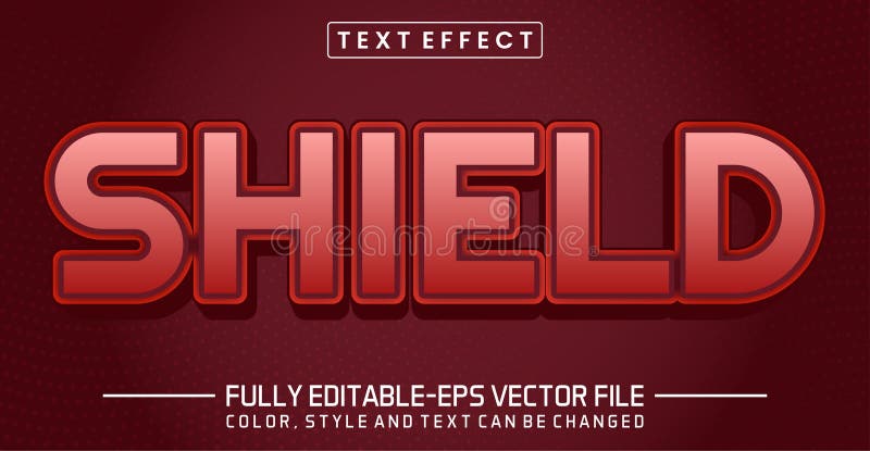 Shield Text Editable Style Effect Stock Illustration - Illustration of ...