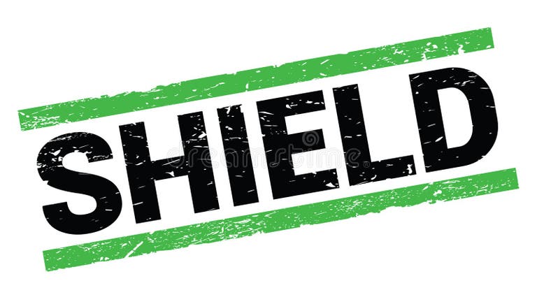 SHIELD Text on Green Rectangle Stamp Sign Stock Illustration ...