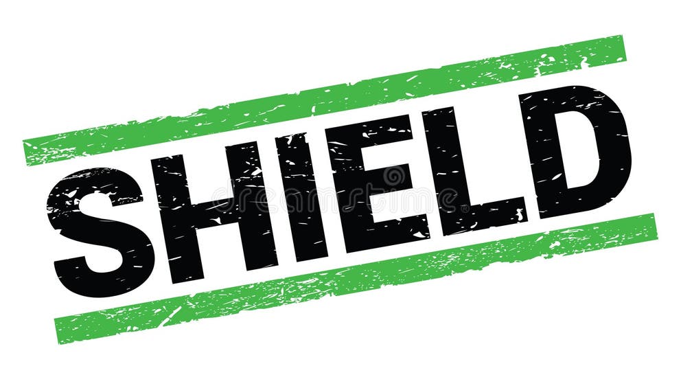 SHIELD Text on Green Rectangle Stamp Sign Stock Illustration ...