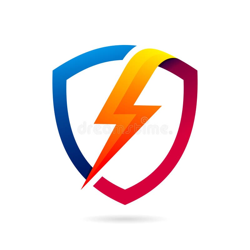 Shield Thunder Light Logo Concept Stock Vector - Illustration of flash ...