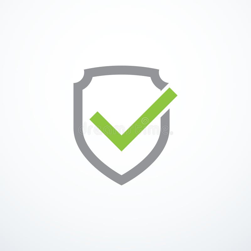 Shield and tick icon stock vector. Illustration of icon - 102376816