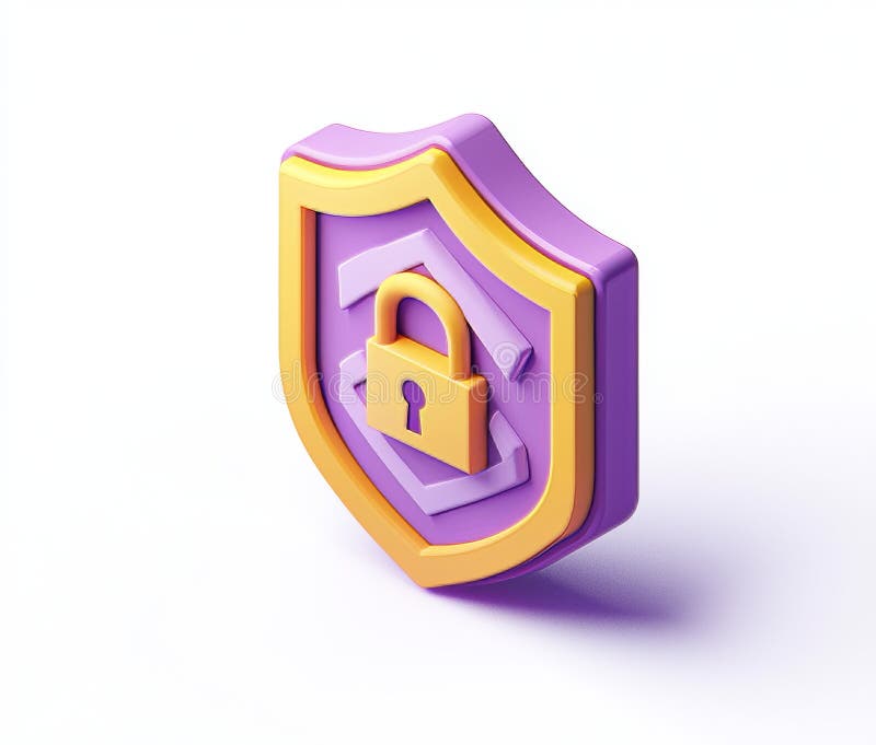 A Shield with a Tick and a Padlock with a Closed Lock - Concept of ...