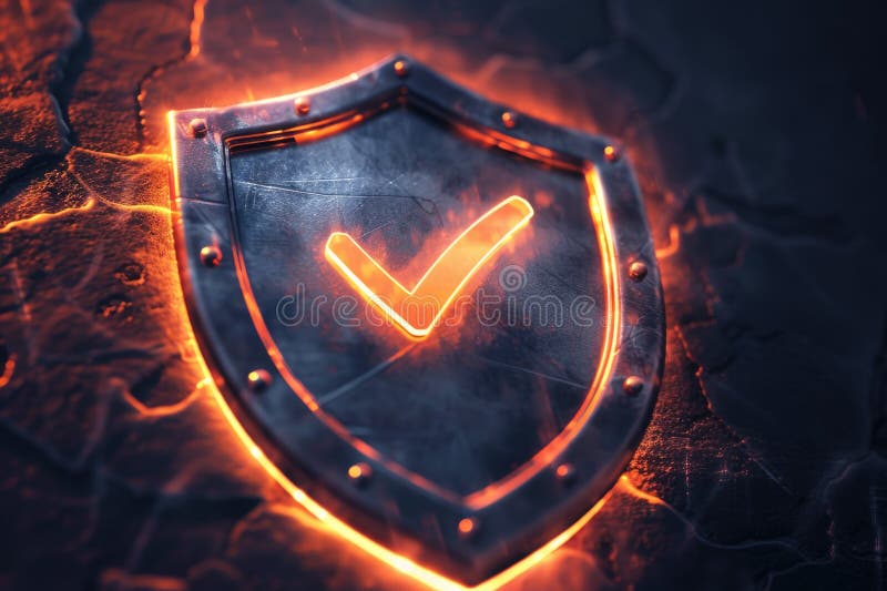 A Shield with a Tick Symbol on it Stock Image - Image of reputation ...