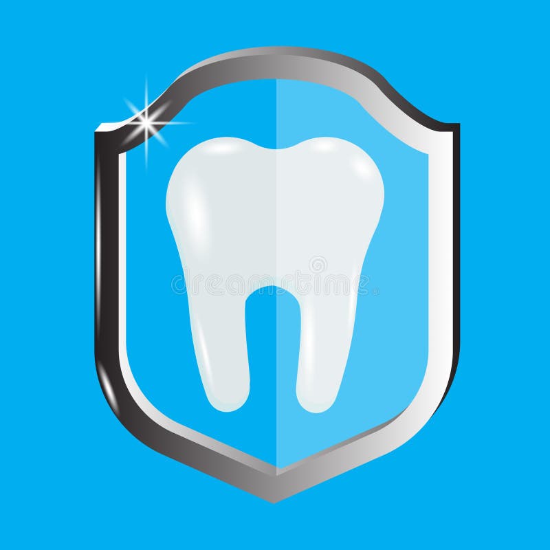 Shield with a Tooth. Dentistry Logo. Tooth Protection Symbol. Clean ...