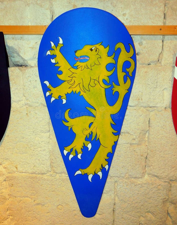 Shield with a Symbol of Lyon Stock Photo - Image of ancient, protection ...