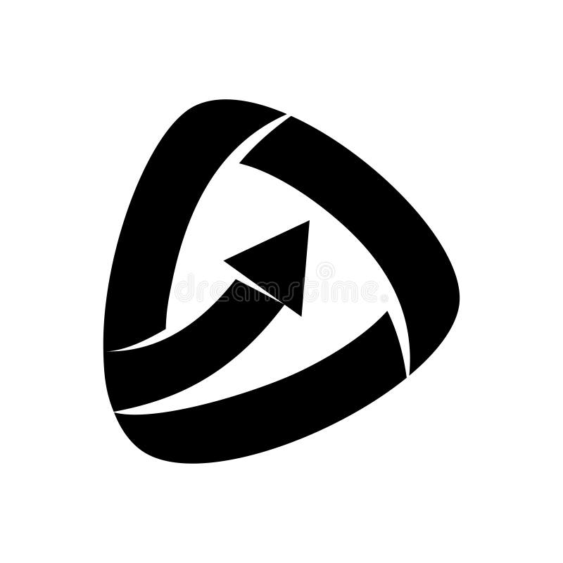 Shield Triangle Arrow Direction Vector Black Color Isolated Stock ...