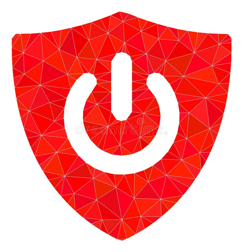 Shield Turn Off Low-Poly Mocaic Icon Stock Vector - Illustration of ...