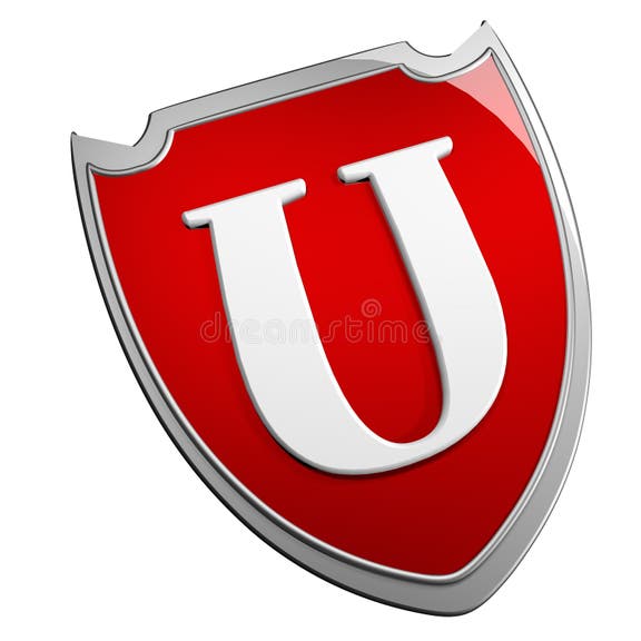 Shield U stock illustration. Illustration of alphabet - 49943459